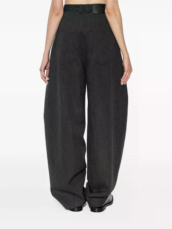 Balenciaga High-waist Barrel Pants In Dark