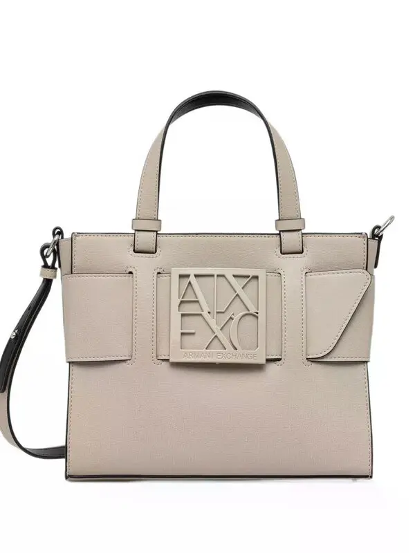 Armani Exchange Logo-plaque Tote Bag - Neutrals