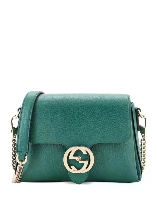 Gucci Interlocking Chain Leather Small Crossbody Bag - Green
