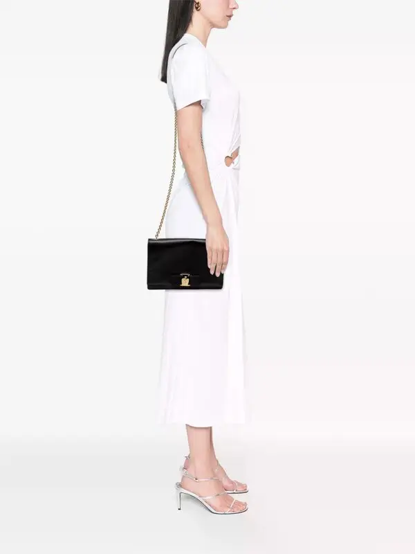 FERRAGAMO 2000-2026 Leather Vara Bow Chain Crossbody Bag