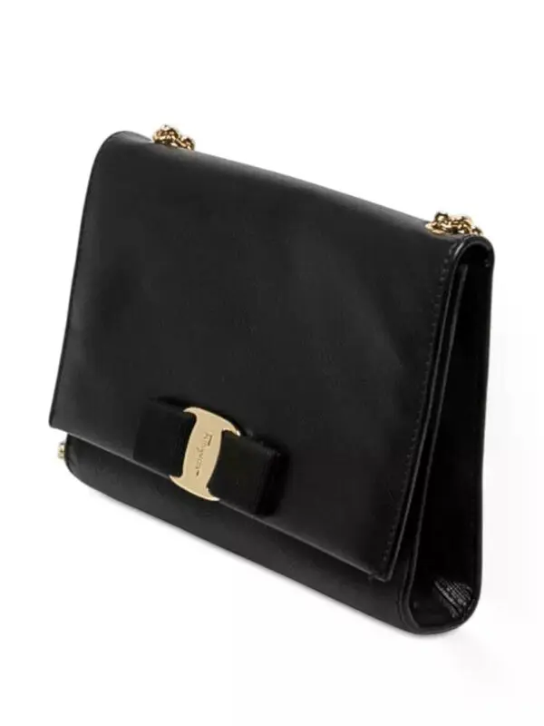 FERRAGAMO 2000-2026 Leather Vara Bow Chain Crossbody Bag