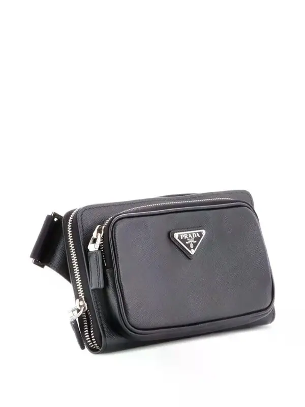 Prada Zip Around Front Pocket Saffiano Leather Belt Bag