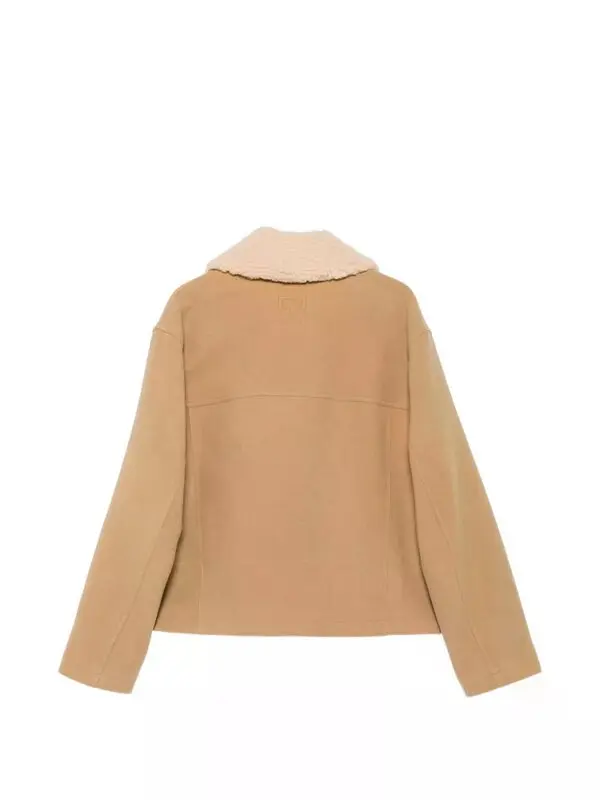Emporio Armani Shearling-collar Logo-embroidered Jacket