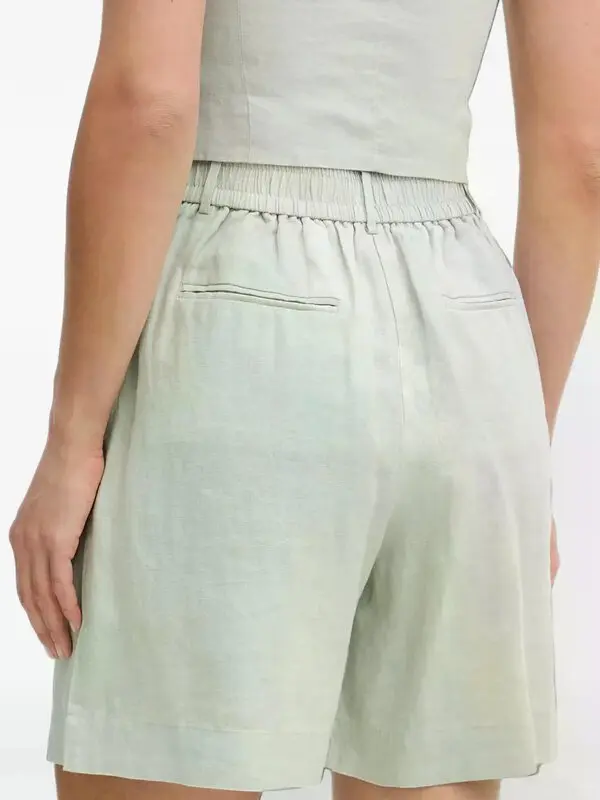 BENETTON Pleated High-waisted Tailored Shorts - Green