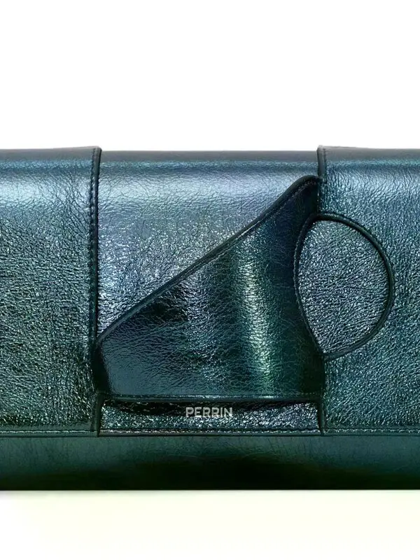 Perrin L'asymetrique Metallic-leather Clutch Bag