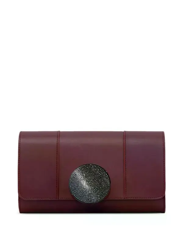 Perrin Le Disque Strass Leather Clutch Bag