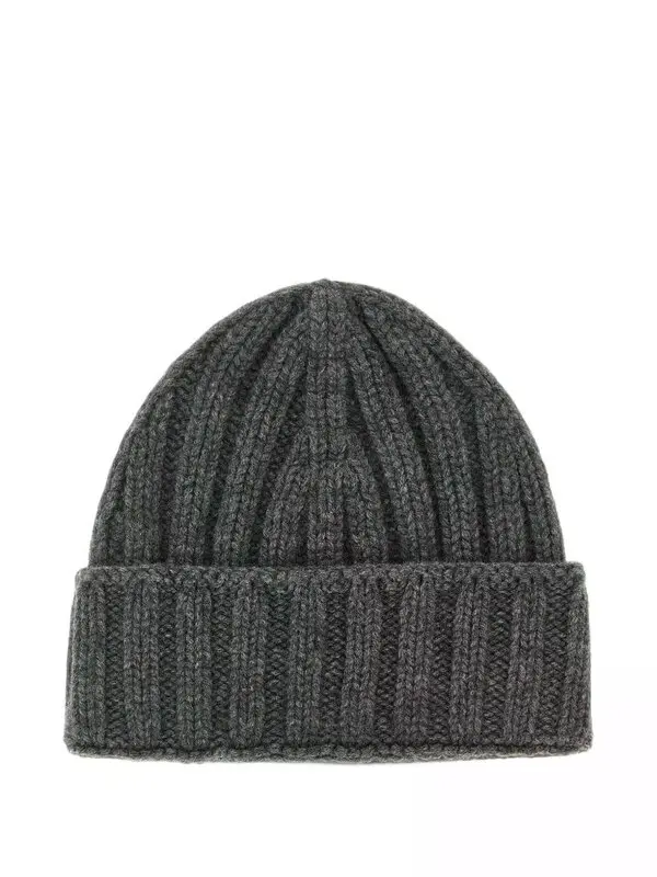 LARMERI STUDIO Ribbed-cashmere Beanie Hat - Grey