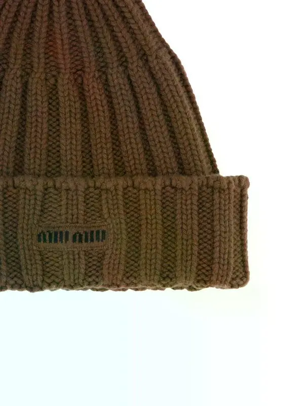 Miu Miu Pom-pom Ribbed-knit Beanie Hat