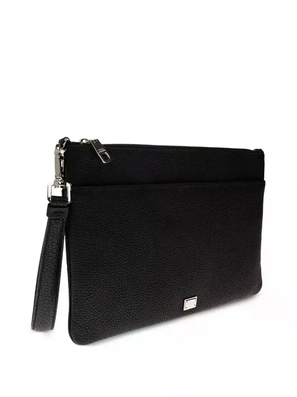Dolce & Gabbana Logo-plaque Leather Clutch Bag