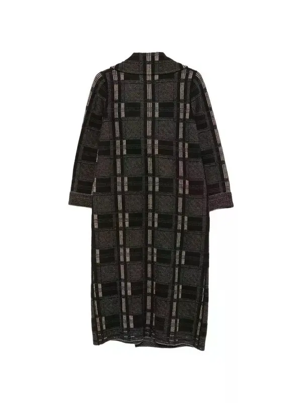 D.exterior Check-pattern Glitter-detail Coat
