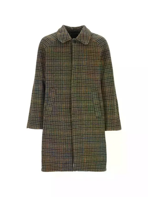 GINOGORI 1968 Check-pattern Raglan-sleeve Coat