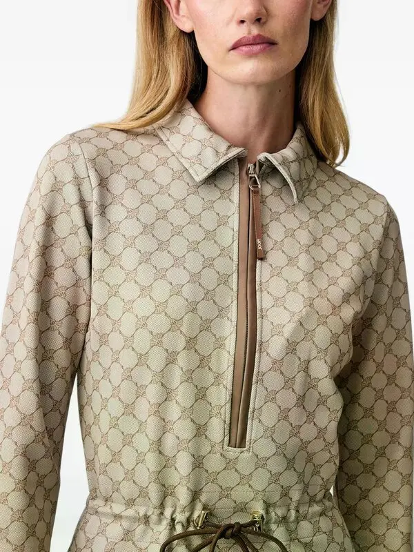 JOOP! Monogram-print Drawstring-waist Mini Dress