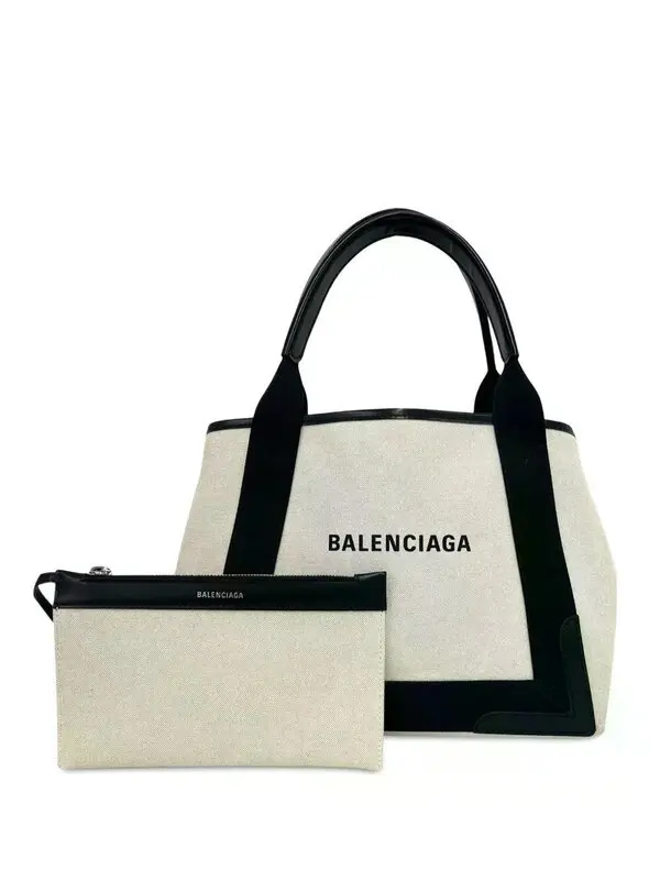 Balenciaga 2000-2026 Canvas Navy Cabas Xs Satchel