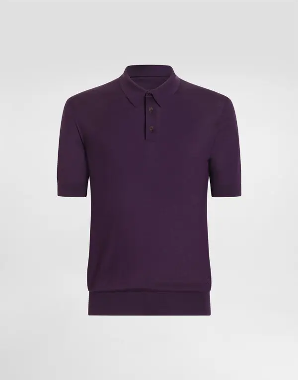 Dolce & Gabbana Cashmere Polo Shirt Sweaters And Cardigans - Purple