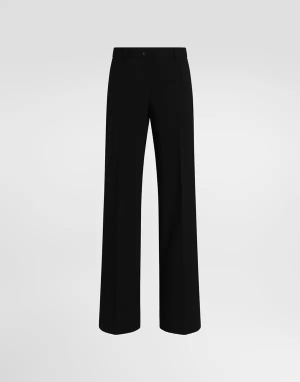 Dolce & Gabbana Micro-ribbed Trousers Pants And Shorts - Black