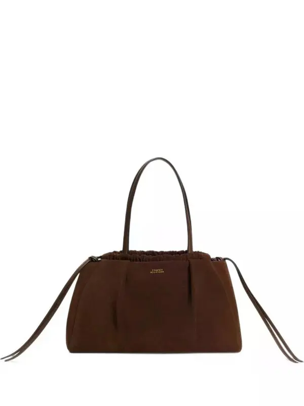 Tommy Hilfiger Drawstring Suede Shoulder Bag - Brown