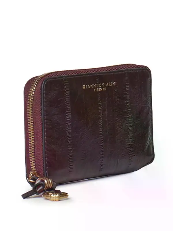 GIANNI CHIARINI Eel Crinkled-finish Wallet - Red