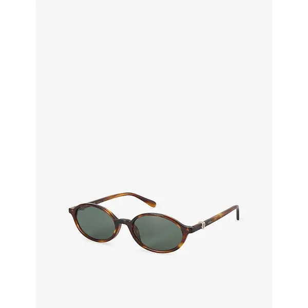 Mulberry Jennie Oval-frame Bio-acetate Sunglasses - Tortoiseshell