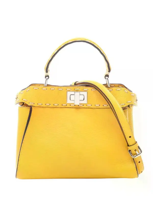 Fendi 2000-2010 Mini Leather Selleria Peekaboo Iconic Satchel