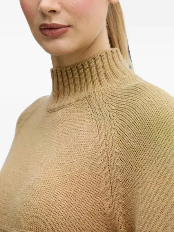 BENETTON Cable-knit Fringe-detail Sweater