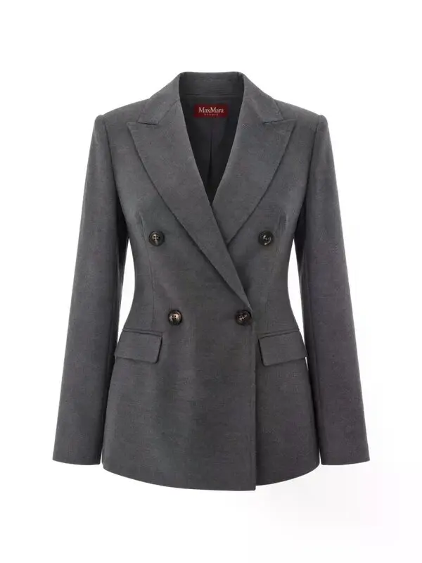 Max Mara Double-breasted Wool Flannel Blazer - Grey