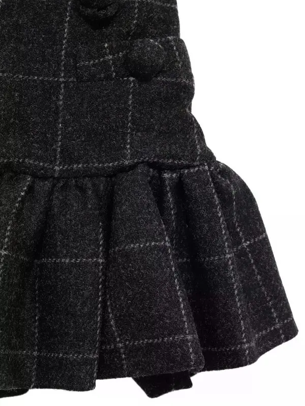 Vaquera Melton Check Ruffled Mini Skirt