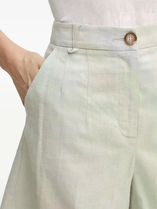 BENETTON Check-pattern Pleated Shorts
