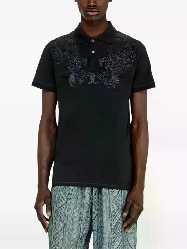 DIESEL® Cotton Polo With Embroidered-patch