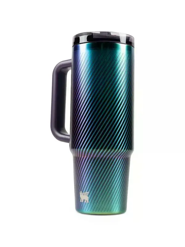 STANLEY Logo-print Diagonal-stripe Tumbler - Blue