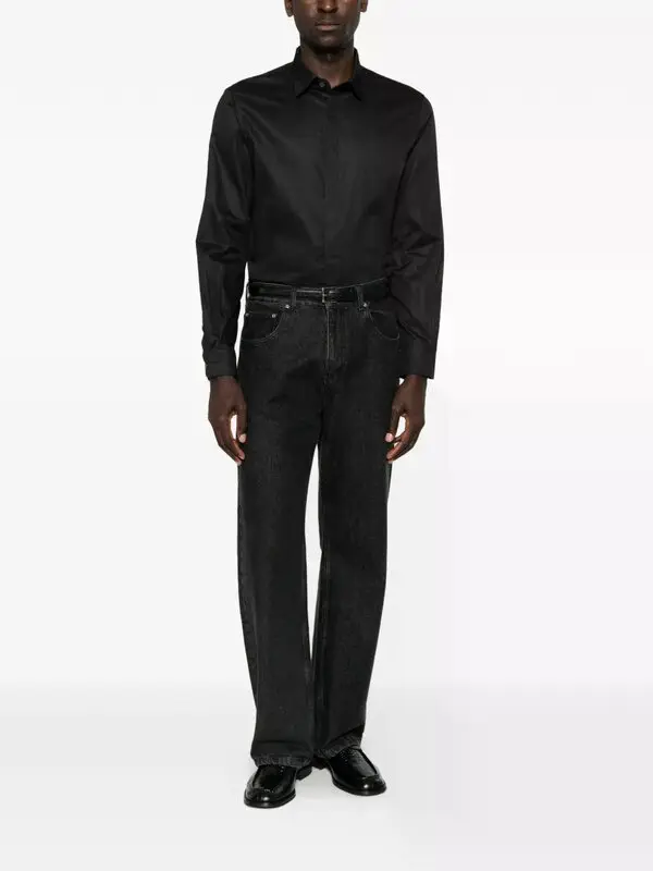 Emporio Armani Monogram-pattern Long-sleeve Shirt