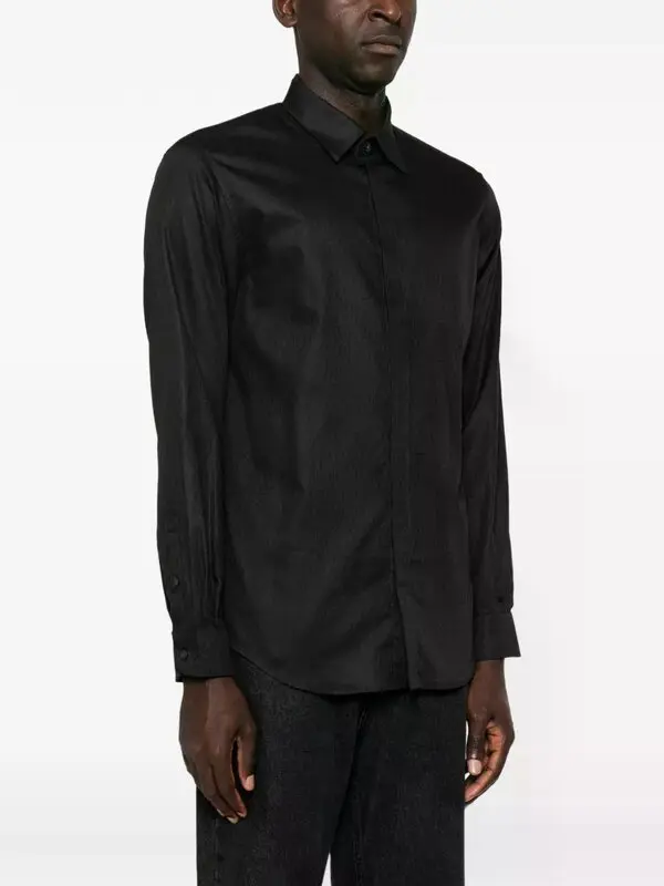 Emporio Armani Monogram-pattern Long-sleeve Shirt