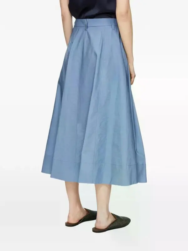 Brunello Cucinelli Pleated A-line Midi Skirt - Blue
