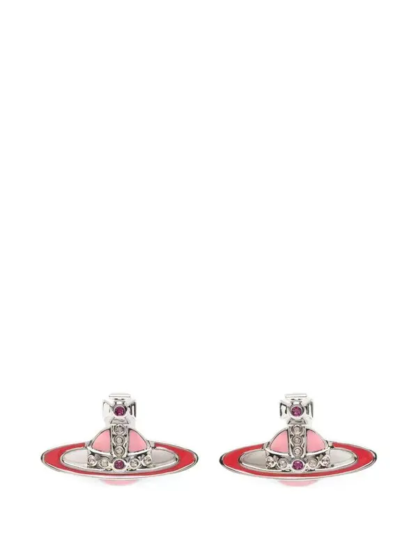 VIVIENNE WESTWOOD Small Neo Bas Relief Orb Crystal-embellished Earrings - Silver