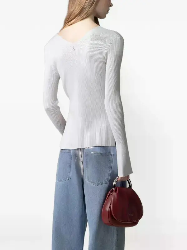 GAELLE PARIS Ribbed Cut-out Sweater