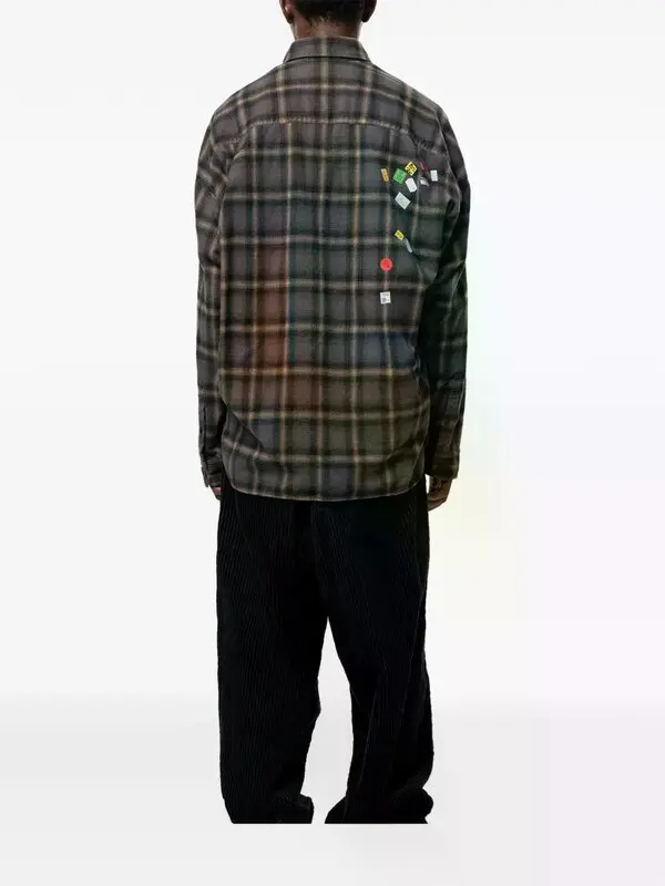 Mihara Yasuhiro Price Sticker Printed Check Shirt