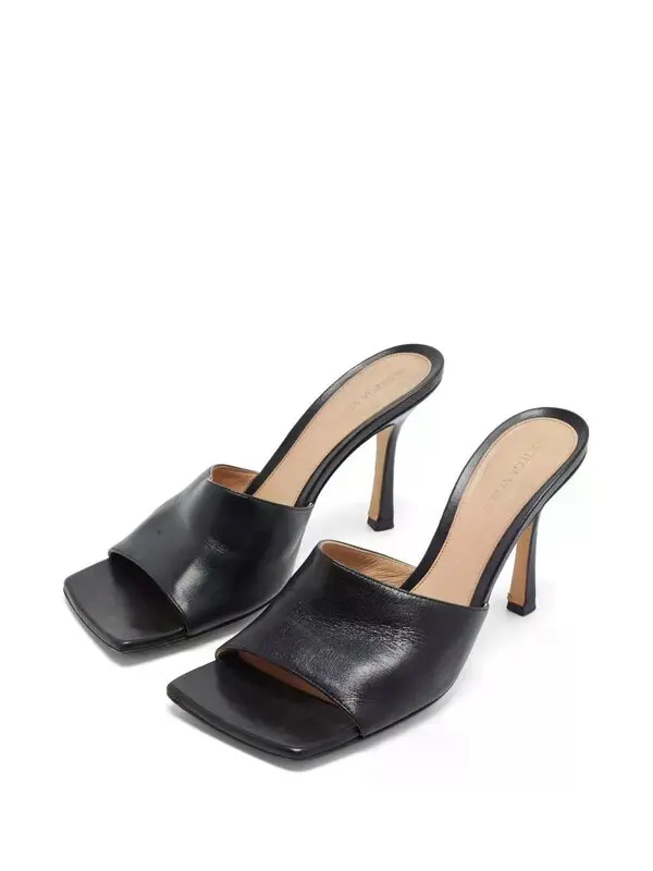Bottega Veneta Stretch Square-toe Sandals - Black