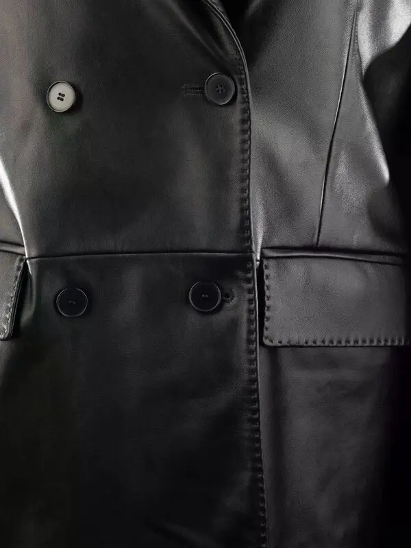 FEDERICA BONIFACI Double-breasted Leather Blazer
