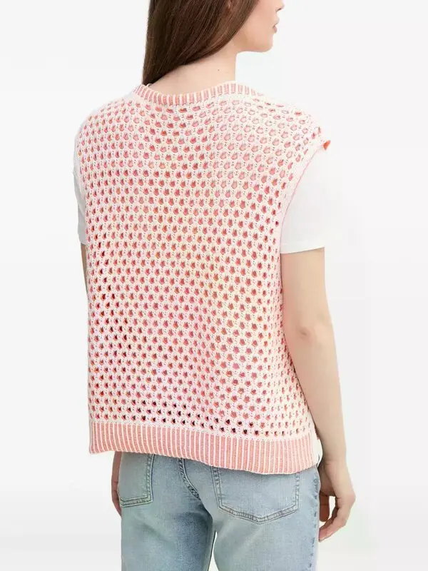 BENETTON Open-knit Knitted Top - White