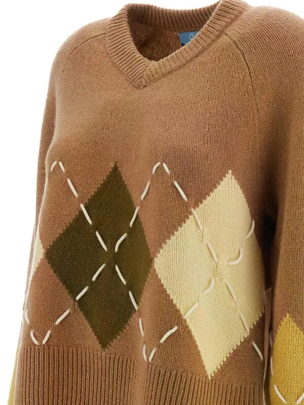 Arch4 Argyle-intarsia V-neck Sweater
