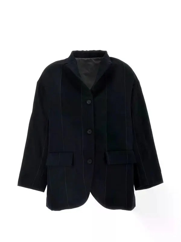 BERGFABEL Bella Pinstripe-pattern Single-breasted Jacket - Blue