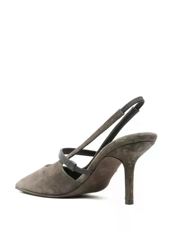 Brunello Cucinelli Monili-chain Slingback Pumps