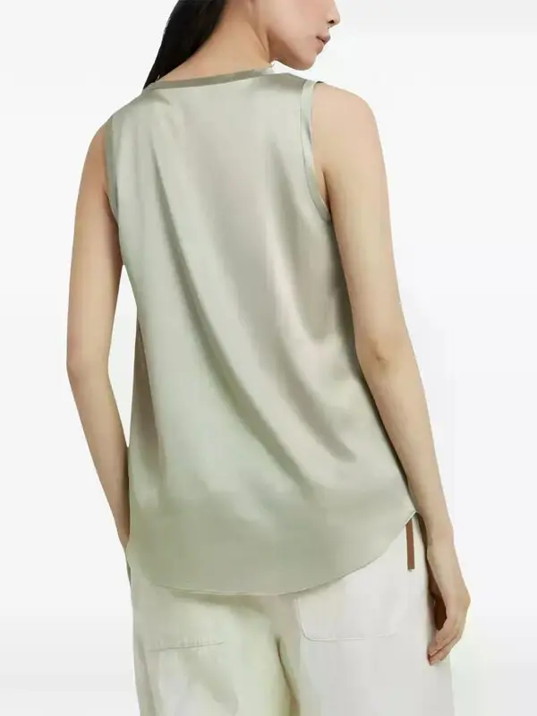Brunello Cucinelli Satin-finish Scoop-neck Top