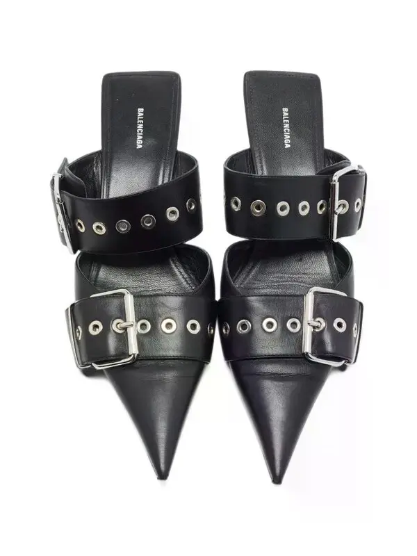 Balenciaga Buckle-belt Leather Mules