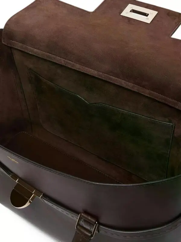 Max Mara Margaux Soft Smooth Leather Handbag Dark