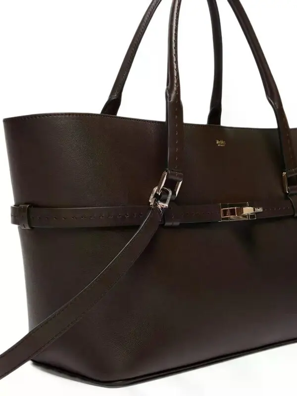 Max Mara Margaux Soft Smooth Leather Handbag Dark