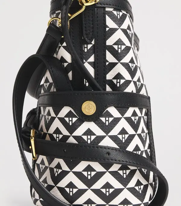 Harrods Coated Canvas Geometric Bucket Bag