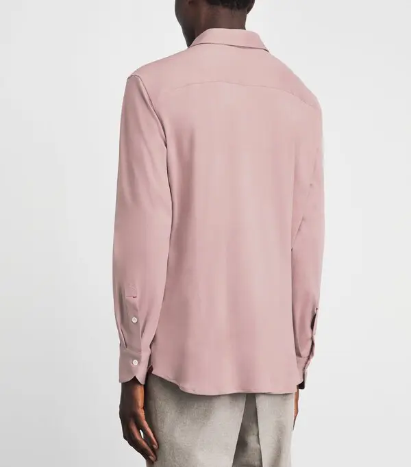 Isaia Cotton Jersey Sport Shirt - Pink