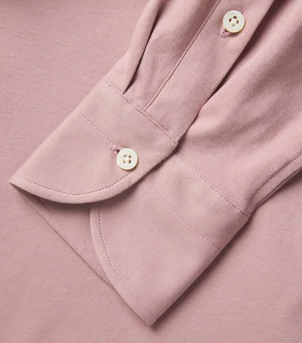 Isaia Cotton Jersey Sport Shirt - Pink