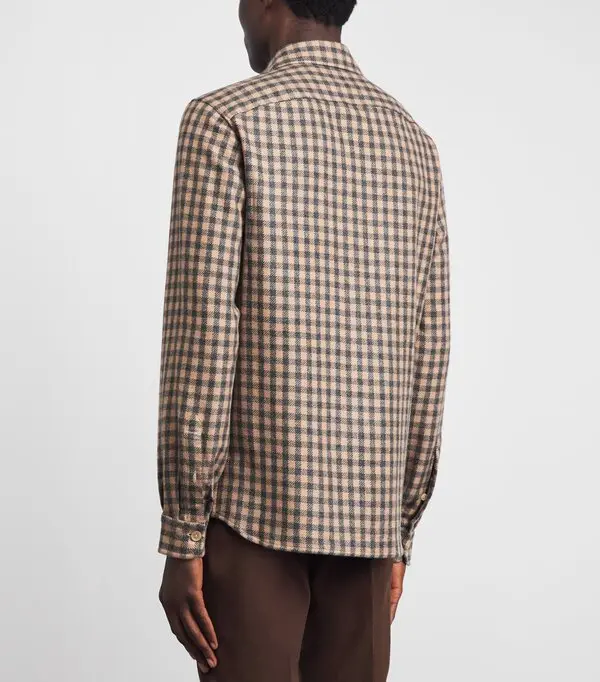 Isaia Cashmere Check Overshirt