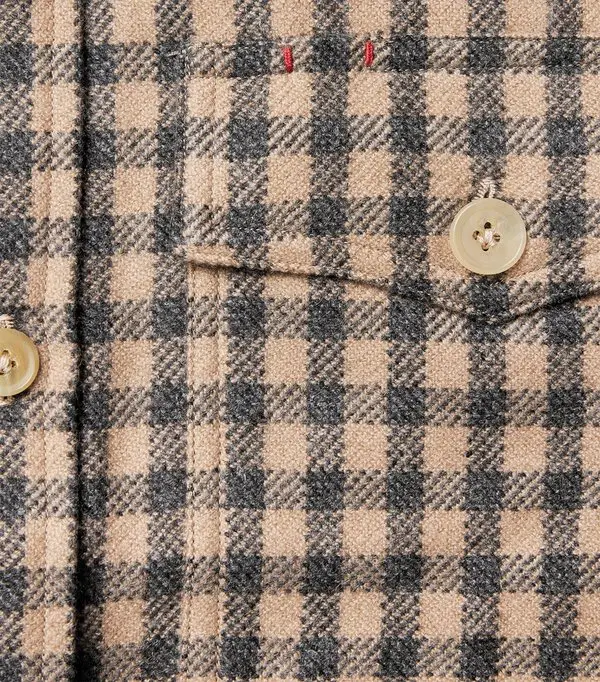 Isaia Cashmere Check Overshirt